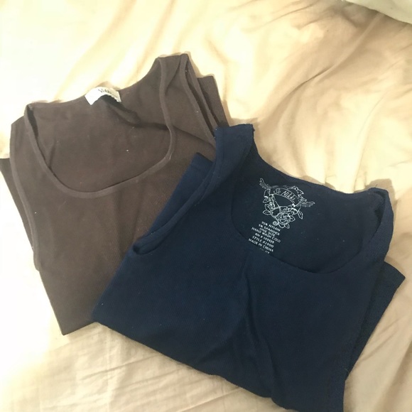 So Nikki | Tops | Sonikki Tanks Like Sugarlip Brown And Navy | Poshmark